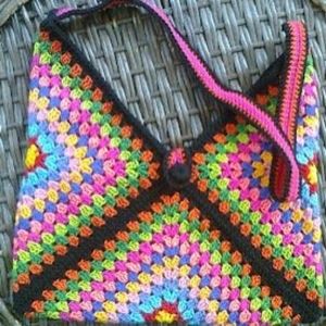 crochet | Bags | Granny Square Handmade Crochet Shoulder Bag | Poshmark